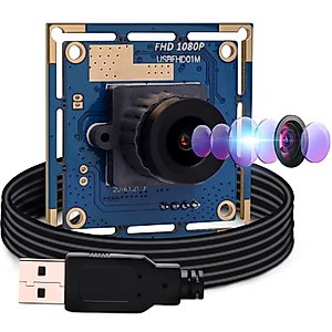 1080P USB Camera Module Wide Angle High Speed 2.1mm Lens PC Camera for Computer Mini UVC USB2.0 Lightburn Camera OV2710 USB Security Camera High Frame 100fps Web Camera Board for Raspberry Pi