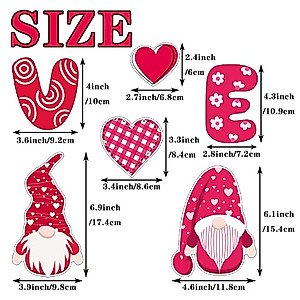 NBjiuyin 48 Pieces Valentine's Day Lovely Gnome Cutouts with Glue Point Dots Cartoon Assorted Lovely Accents Cutouts for Bulletin Board Classroom Decoration Mother's Day Party Supplies (Valentine)