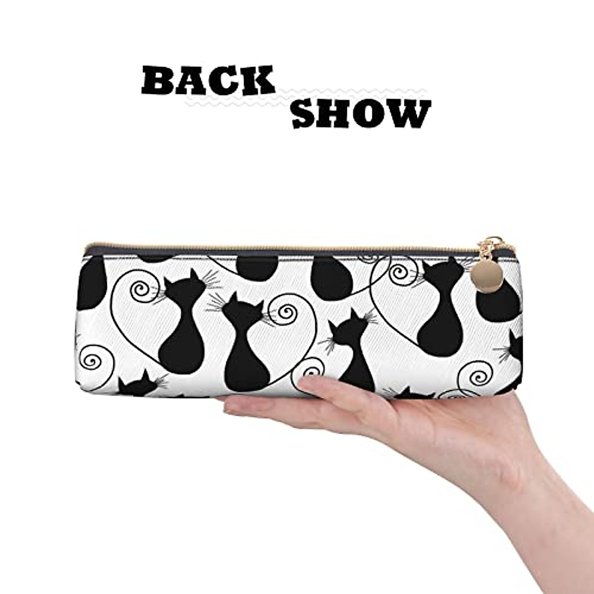 OUZPGAQ Cute Black Cat Pencil Case Anime Makeup Cosmetic Bag Stationary Kawaii Pencil Box Pouch Gadget Organizer Bag with Zipper Gift for Kids Teacher