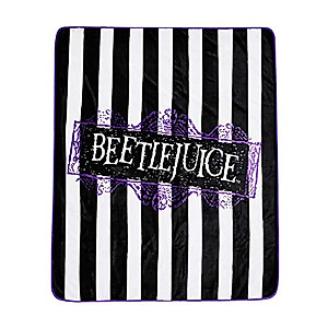 Spirit Halloween Reversible Beetlejuice Fleece Blanket