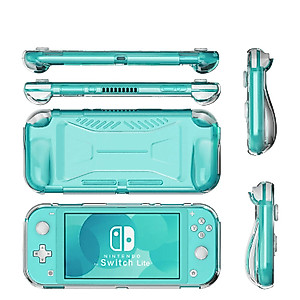 Xuyoz Protective Case for Nintendo Switch Lite, Clear Switch Lite Cover Case with Had Grip, Slim Soft TPU Material, Shockproof and Anti-Scratch Compatible with Nintendo Switch Lite 2019, Transparent