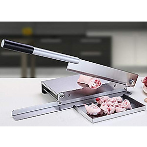 Moongiantgo Manual Meat Bone Cutter Rib Slicer Heavy Duty Chicken Cutting Machine with 16 Inch Knife SUS Bone Chopper for Beef Goat Pig Fish Butcher Commercial Kitchen (KD0298)