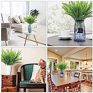 TURNMEON 20 Bundles Artificial Plants Summer Decor Fake Plants Greenery Faux Plant Boston Fern Outdoor UV Resistant Artificial Flowers Plants Outside Indoor for Home Spring Decor