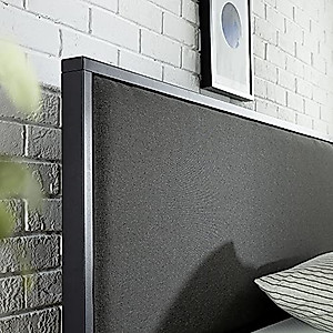 ZINUS Christina Upholstered Platform Bed Frame with Headboard, No Box Spring Needed, Wood Slat Support, Easy Assembly, Queen