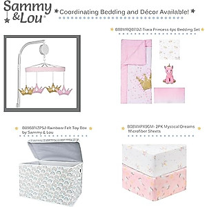 Sammy & Lou Tiara Princess Baby Crib Mobile with Music, Crib Mobile Arm Fits Standard Crib Rail