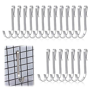 20 PCS Snap On Hooks Wire Rack Hook Stainless Steel J Shaped Hooks Hanger Clip-on Hooks, Hanging Sink Grid Hook Wire Rack Hook Heavy Duty Wire Rack Hook Utility Hooks for Kitchen Bedroom Office Wir