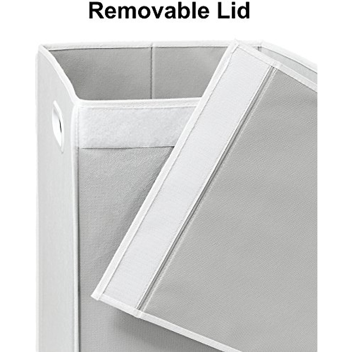 Simple Houseware Foldable Laundry Hamper Basket with Lid, Grey