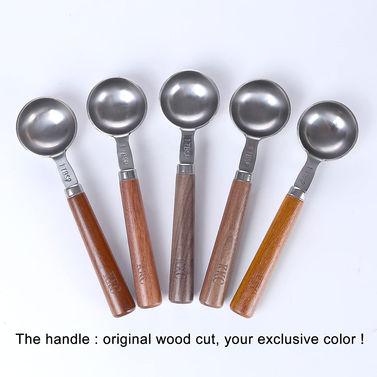 KKC HOME ACCENTS Coffee Scoop for Ground Coffee 1 Tablespoon,Tea Scoop for Loose Tea,Wood Long Handle Coffee Bean Scoop, Long Handle Coffee Measuring Spoon,Gold,1 tbsp,6.7 inch