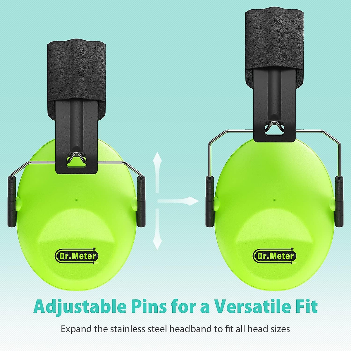 Dr.meter Ear Muffs for Noise Reduction, Green+Black & Orange