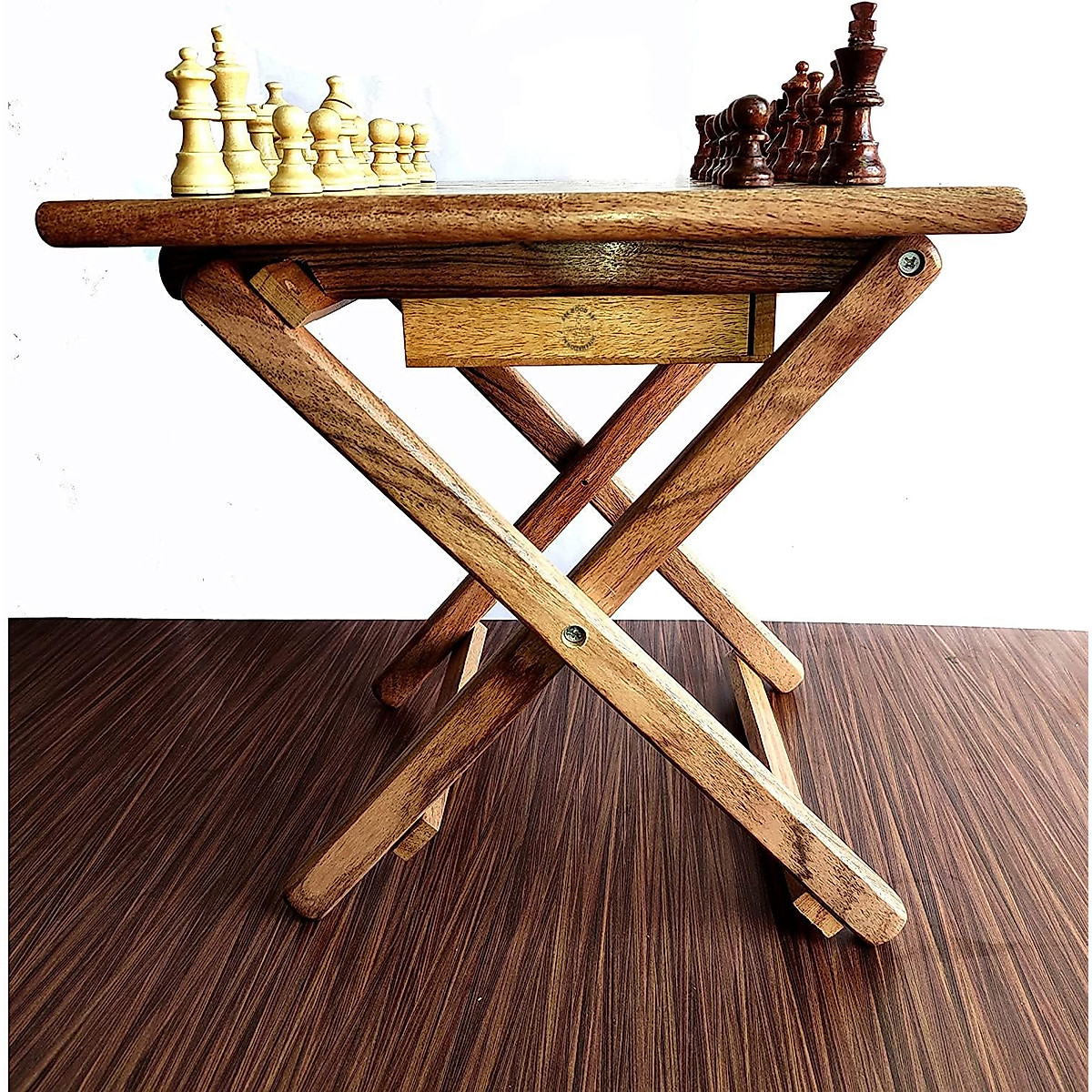 Ark Wood Art international Wooden Handmade Magnetic Chess Table Rosewood Wood | Chess Set with Folding Game Board | Home, Office, Travelling and Gift Uses|100% Quality.