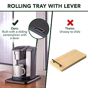 Nifty Medium Appliance Rolling Tray – Black, Home Kitchen Counter Organizer, Integrated Rolling System, Non-Slip Pad Top for Coffee Maker, Stand Mixer, Blender, Toaster