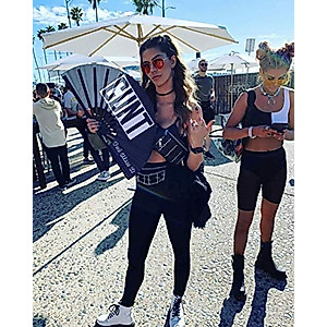 God Glam It Hand Fan – Bamboo Hand Fan for Women and Men – Big Folding Fan – Chinese Fan for Festivals, Parades, and Decorations – Black Design with Custom Print – 12-inch Handheld Fan (Cunt)