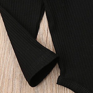 XARAZA Unisex Baby Boy Girl Long Sleeve Ruffle Romper Bodysuit Jumpsuit Tops Sweatshirt Winter Fall Spring Clothes (0-3 Months, Black)