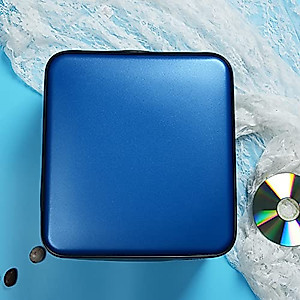 TIMCORR CD Case DVD Holders Storage - 432 Capacity Portable Disc Organizer & CD Wallet Binder Sleeve Holder for Car Travel | Media (Blue)