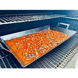 BBQ Hack Skillet Hack,Nonstick Carbon Steel Skillet,Stovetop,Oven,Grill, and Campfire Griddle, Stir Fry,Meats,Breakfast and More,The Perfect Camping Cookware Tool (12" Deep X 21" Wide Skillet Hack)