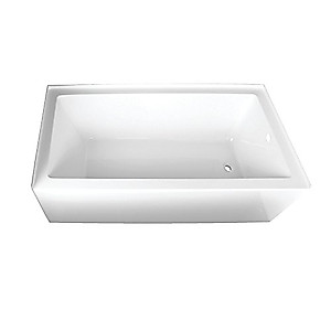 Kingston Brass VTAP663222R Aqua Eden Alcove Tub, 66" (L) x 32" (W) x 20-1/2" (D), White