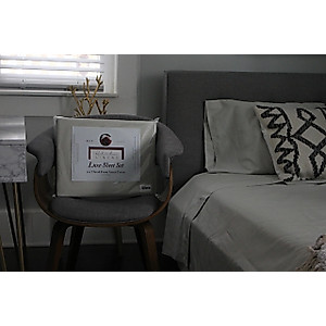 Rachel Anne Linens Luxe Bed Set, Luxury Sateen 500 TC Sheet Set, 4 Piece Set - Fitted Sheet, Flat Sheet, 2 Pillowcases (White, Twin)