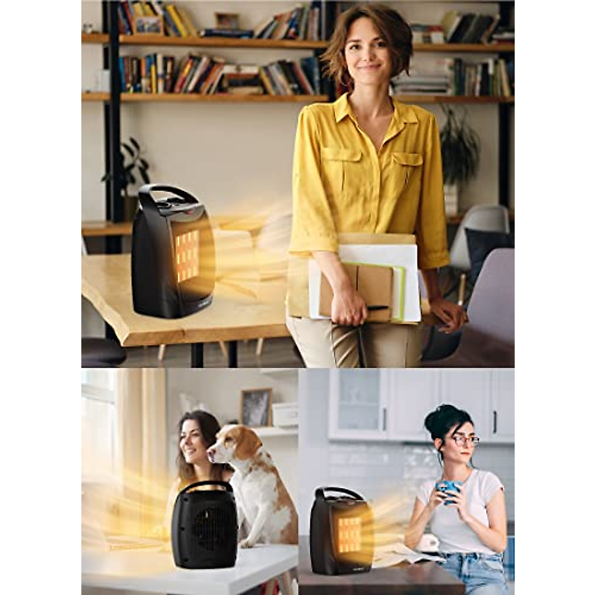 GiveBest Portable Electric Space Heater, 1500W/750W Ceramic Heater with Thermostat, Heat Up 200 Square Feet in Minutes, Safe and Quiet for Office Room Desk Indoor Use