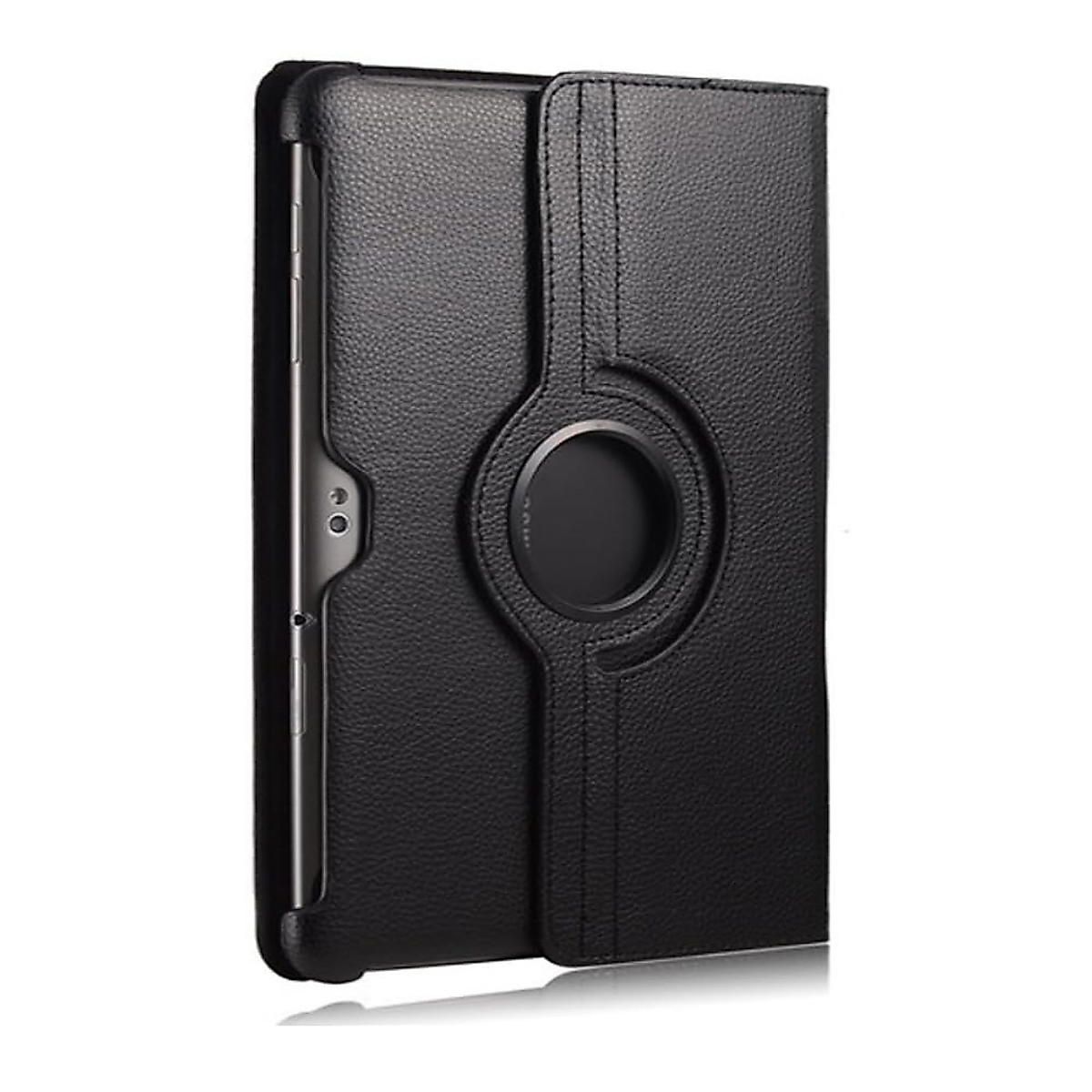 Kuesn Tab 2 10.1 gt-p5100 p5110 Cover case-Folio flip Book Cover case for Samsung Galaxy tab 2 10.1 Elastic Band Closure pu Leather Stand Cover (Black)