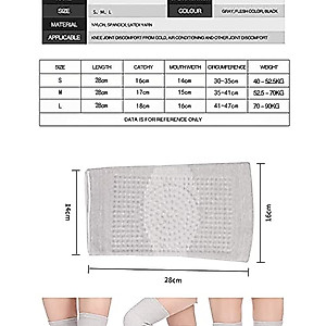 1 Pair Self Heating Support Knee Brace Warm for Arthritis Joint Pain Relief and Injury Recovery Knee Pads (Light Yellow,L)