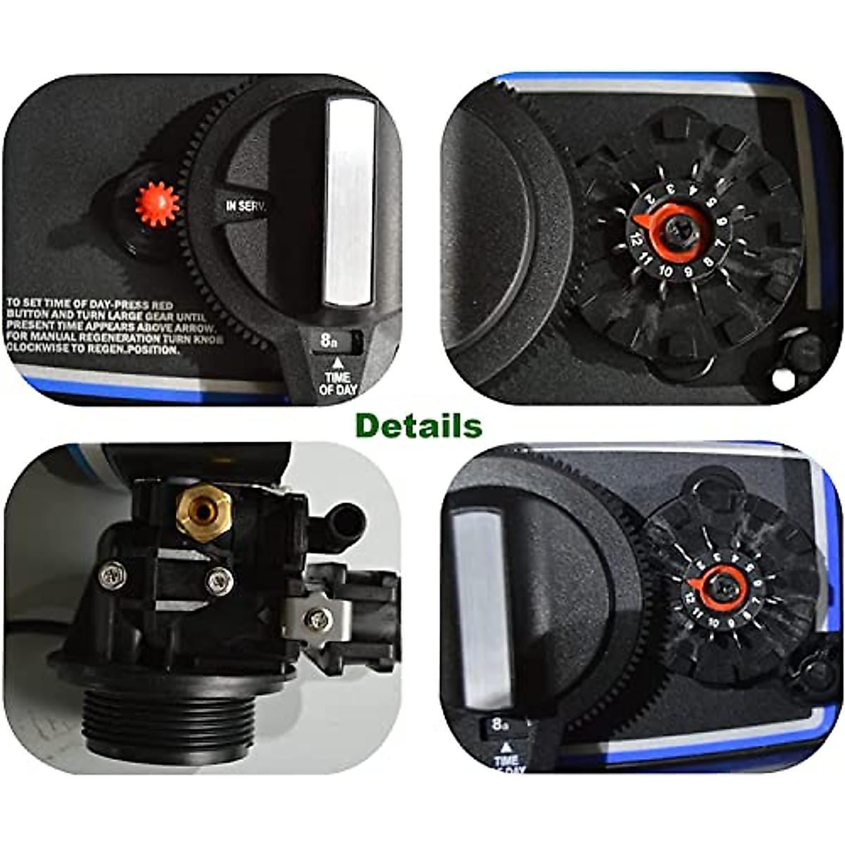 INTBUYING Time Clock Control Valve for Water Filter Softener Resin Tank 9''-11'' Diameter with fine Thread