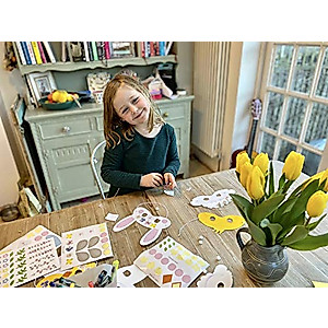 Talking Tables Easter Mask Making Craft Kit for Kids - Pack of 6 | Children Art Supplies, Fun Activities, Decorate for an Egg Hunt, Parade, Creative Gift (TSBUNNY-Masks)