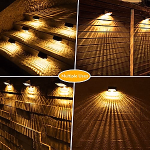 AGPTEK Solar Fence Lights Warm White & RGB Lock Mode 4Pack, 10 Lighting Modes Detachable Lampshade Fence Solar Lights IP65 Waterproof Outdoor Decorative Solar Lights for Fence, Wall, Patio, Step, Deck