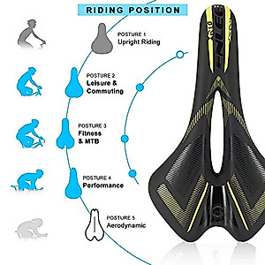Road Bike Saddle Mountain Bicycle Seat, Gel Bicycle Saddle Professional Waterproof Road Bicycle Saddle for Men,Women, Riding Bike, Mountain Bike,Outdoor