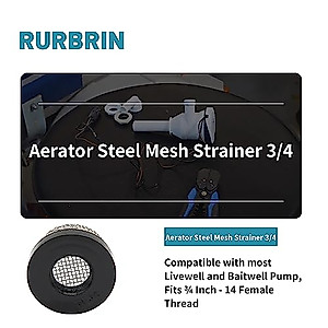 RURBRIN Aerator Screen Strainer Mesh Stainless Steel 3/4"- 14 Compatible with Livewell & Baitwell Pump, MA-023 Screw on Industrial Plumbing Inline Strainer-2PCS