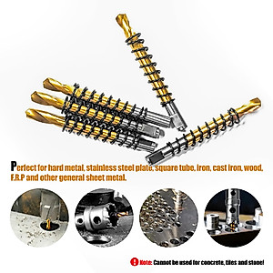 ASNOMY 5pcs Titanium-Plated M2 Steel Pilot Drill bit for Hole Saw, Hole Saw Center Drill bit for Metal, Steel, Iron, Wood, Plastic