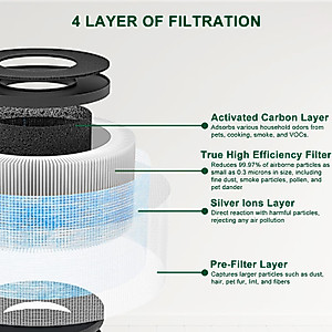 Katerelis 4 Pack MK01 MK06 TZ-K1 Replacement Filter Compatible with AROEVE MK01 MK06 MG01JH, ToLife TZ-K1 and Kloudi DH-JH01, POMORON MJ001H, Elechomes EPI081/EP1081, and Intelabe EPI080/EP1080