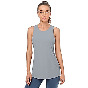 ATTRACO Women Workout Top Loose Fit Athletic Yoga Tank Sports Tank Tops Gym Top Grey XL