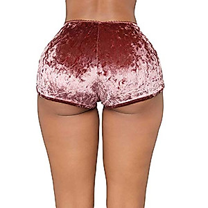 Springcmy Women's Velvet 2PCS Outfits Spaghetti Strap Crop Top and Shorts Pajama Sets (Pink,S)