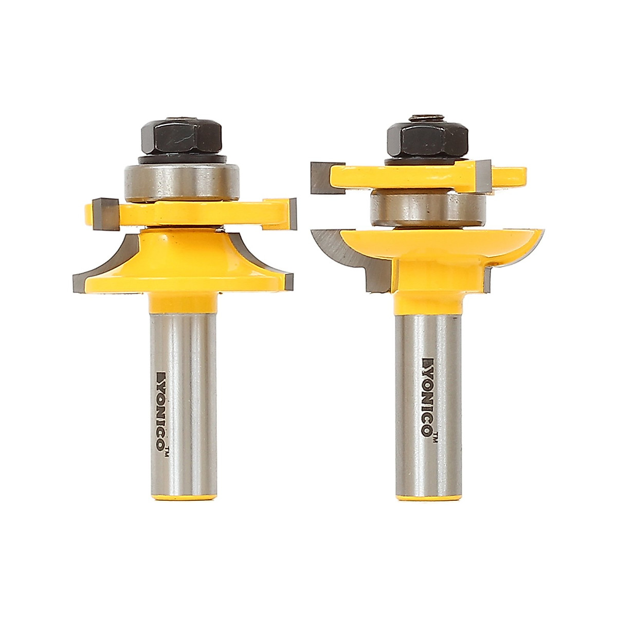 YONICO Cabinet Door Rail and Stile Router Bits Set 2 Bit Round Over 1/2-Inch Shank 12238