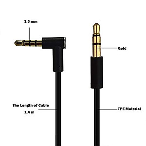 Beats Headphones Cord Beats Cord Replacement Aux Cord with Inline Mic and Volume Control for Beats by Dr Dre Headphones Solo/Studio/Pro/Detox/Wireless/Mixr/Executive/Pill (Black+Storage Case)