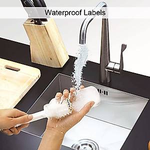 Baby Bottle Labels for Daycare, Tinabless Self-Laminating, Waterproof Write-On Name Stickers for School, Travel (Pack of 80)