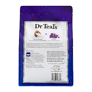 Dr. Teal's Soothe & Sleep Lavender Pure Epsom Salt Soaking Solution (4lb. Bag) - Essential Oils - Relieve Your Senses & Any Tired, Achy Muscles at Home