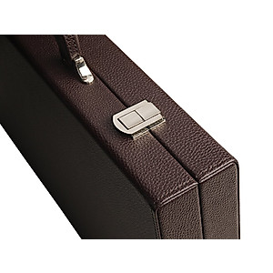 16-inch Premium Backgammon Set - Dark Brown Board, White and Orange Points