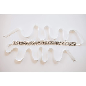 Remedios Rhinestone Bridal Belt Bridesmaid Sash Crystal Wedding Belt Women Dress Accessories,White