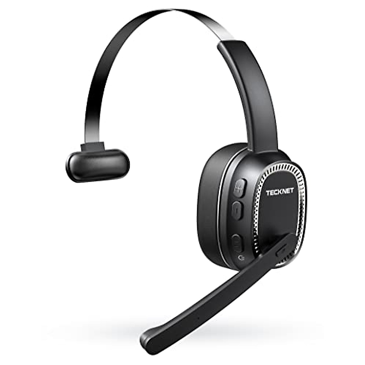 TECKNET Bluetooth Headset Wireless Headphones with Microphone AI Noise Cancelling & Mute Trucker Bluetooth Headset V5.2 Over-Ear Headphones for Truck Driver Cell Phone PC Computer Home Office Skype