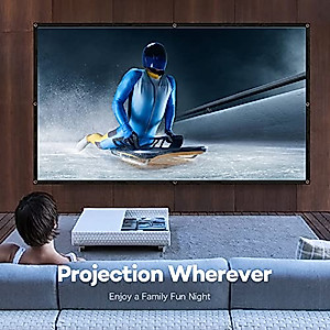 OWLENZ 100" New Upgraded Portable Projector Screen Anti Crease 16:9 4K HD Video Film Projection Screen Support Front Projection