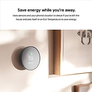 Google Nest Thermostat - Smart Thermostat for Home - Programmable Wifi Thermostat - Charcoal (Renewed)