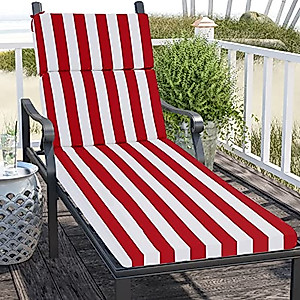 idee-home Chaise Lounge Cushions Outdoor, Lounge Chair Cushion for Outdoor Furniture, Sunbrella Lawn Chair Patio Cushion Replacement, Waterproof Thick Pool Chaise Cushion 72 inches (Striped Pattern)