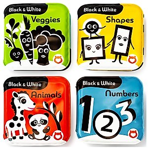 Floating Baby Bath Books – High Contrast Black and White Waterproof Bath Books for Babies 3+ Months