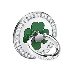 Diamond Phone Ring Holder - Cell Phone Stand 【Zinc Alloy】 Finger Ring Grip Loop, 360° Rotation Kickstand Compatible with iPhone Samsung Galaxy Smartphones and Phone Case Accessories