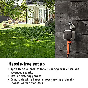 Eve Aqua – Smart water controller for Apple Home app or Siri, irrigate automatically with schedules, easy to use, remote access, no bridge, Bluetooth/Thread, HomeKit