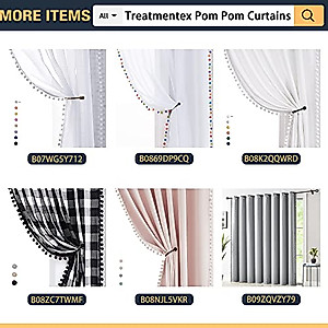 Pom Pom Curtains for Bedroom Pink Girls Room Blackout Window Drapes 63" Energy Efficient Thermal Insulated Living Room Darkening Curtain Panels 2pcs