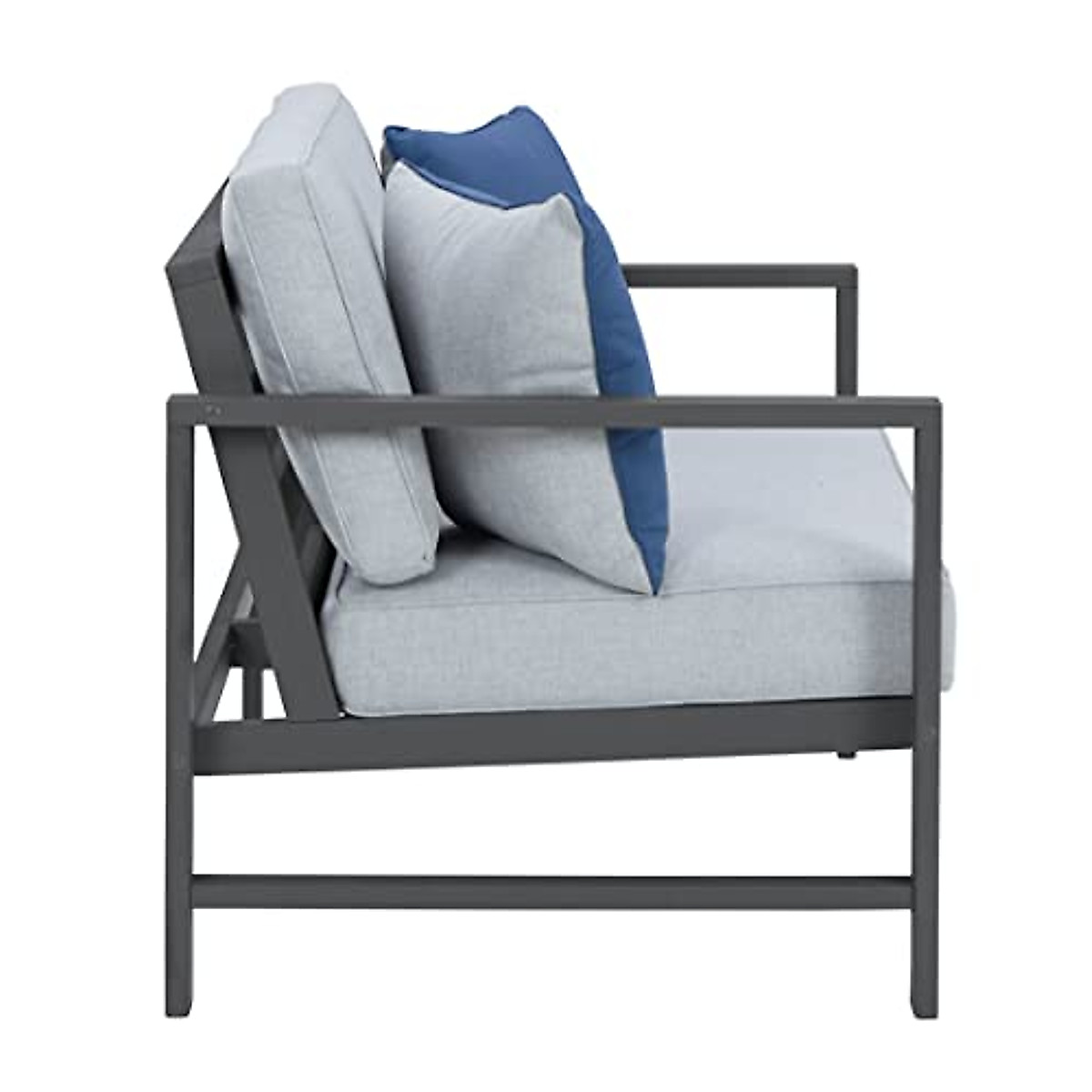 Signature Design by Ashley Fynnegan Outdoor Loveseat with Table, Gray