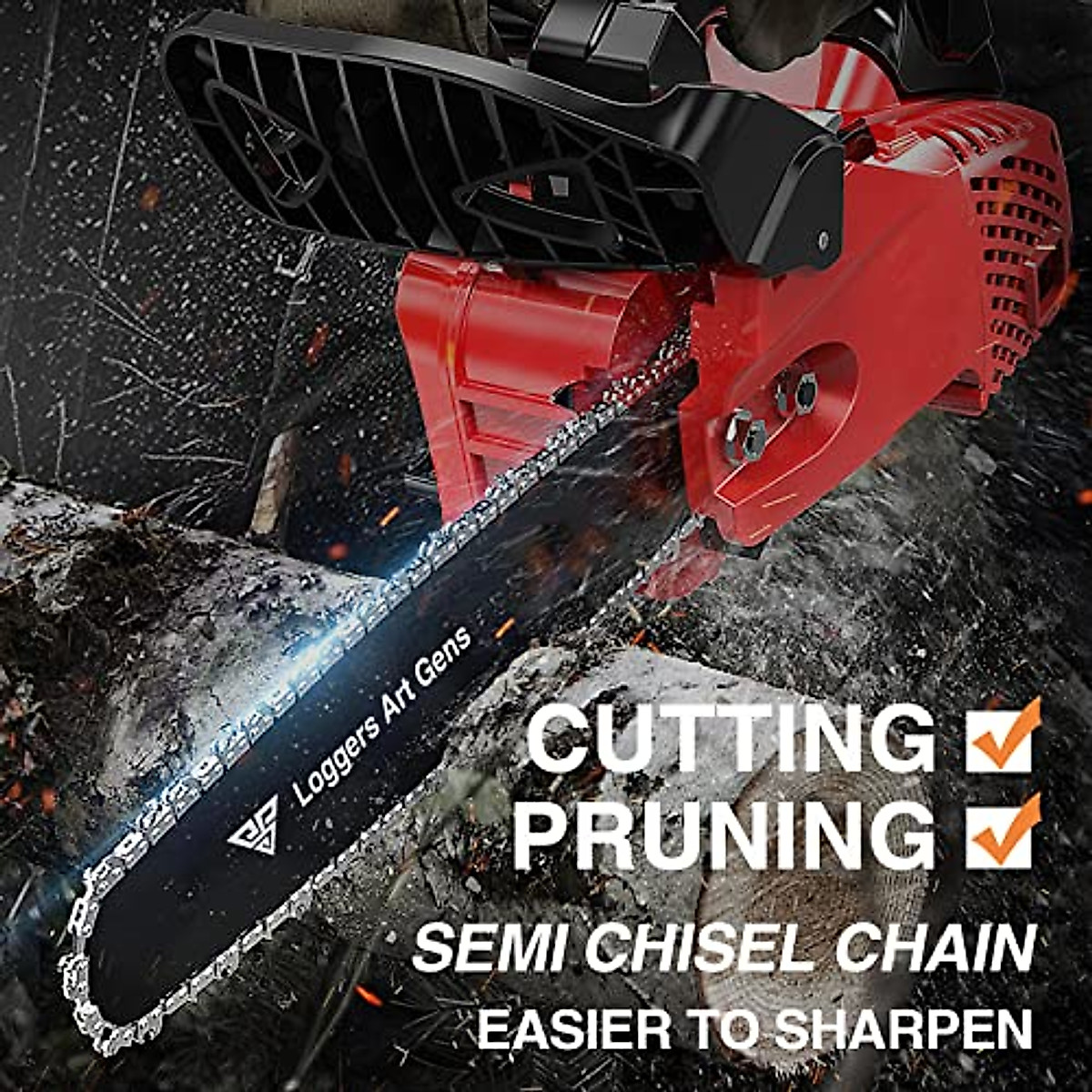 Loggers Art Gens R55 16 Inch Chainsaw Chain .043" Gauge 3/8" LP Pitch 55 Drive Links, Semi Chisel 16 Inch Chain saw Chain fits for Stihl MS170 MS180 MS171, for Oregon 90PX055G Saw & More (3 Pack)