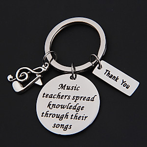 MAOFAED Music Teacher Gift Music Teachers Spread Knowledge Through Their Songs Teacher Appreciation Gift Keychain (Music Teacher Keychain)